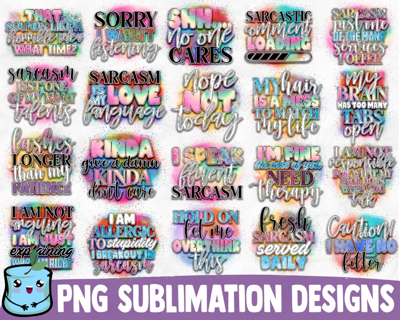 Funny Sarcastic Sublimation Bundle Sassy Sublimation Funny - Etsy