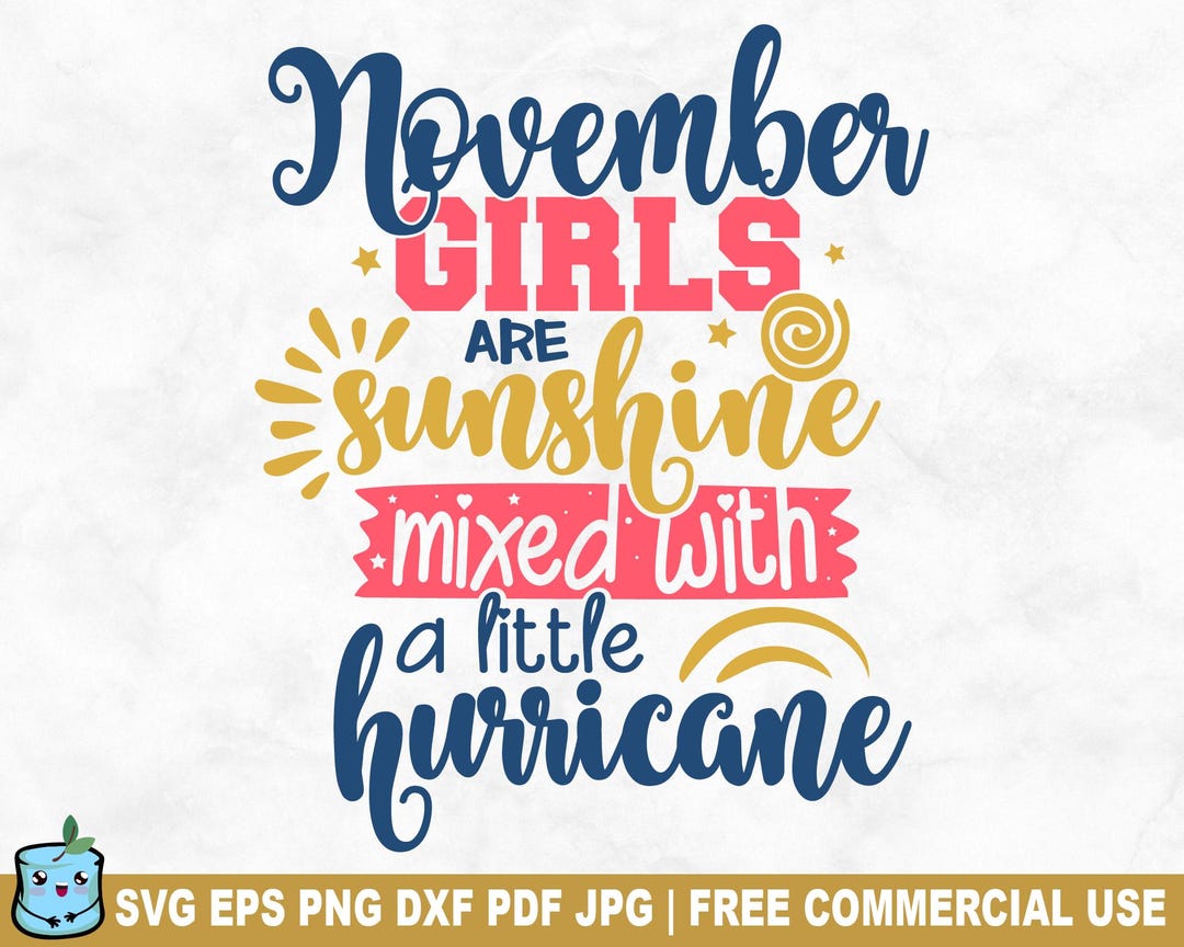 November Girls SVG Cut File, November Birthday Princess Celebration SVG ...