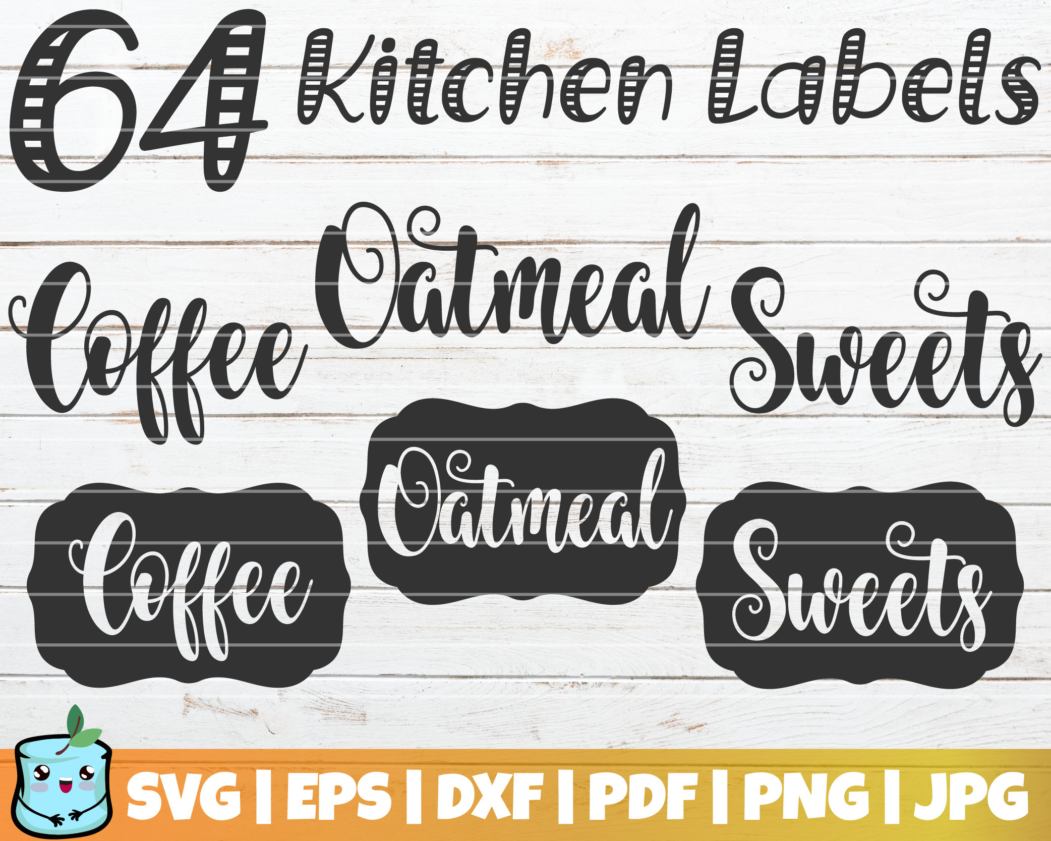 Art & Collectibles Clip Art DXF Pantry Labels Farmhouse Style Pantry ...
