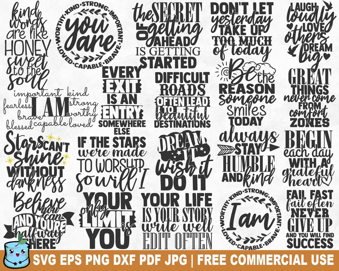 Inspirational SVG Bundle | Motivational SVG Cut Files | Commercial Use ...
