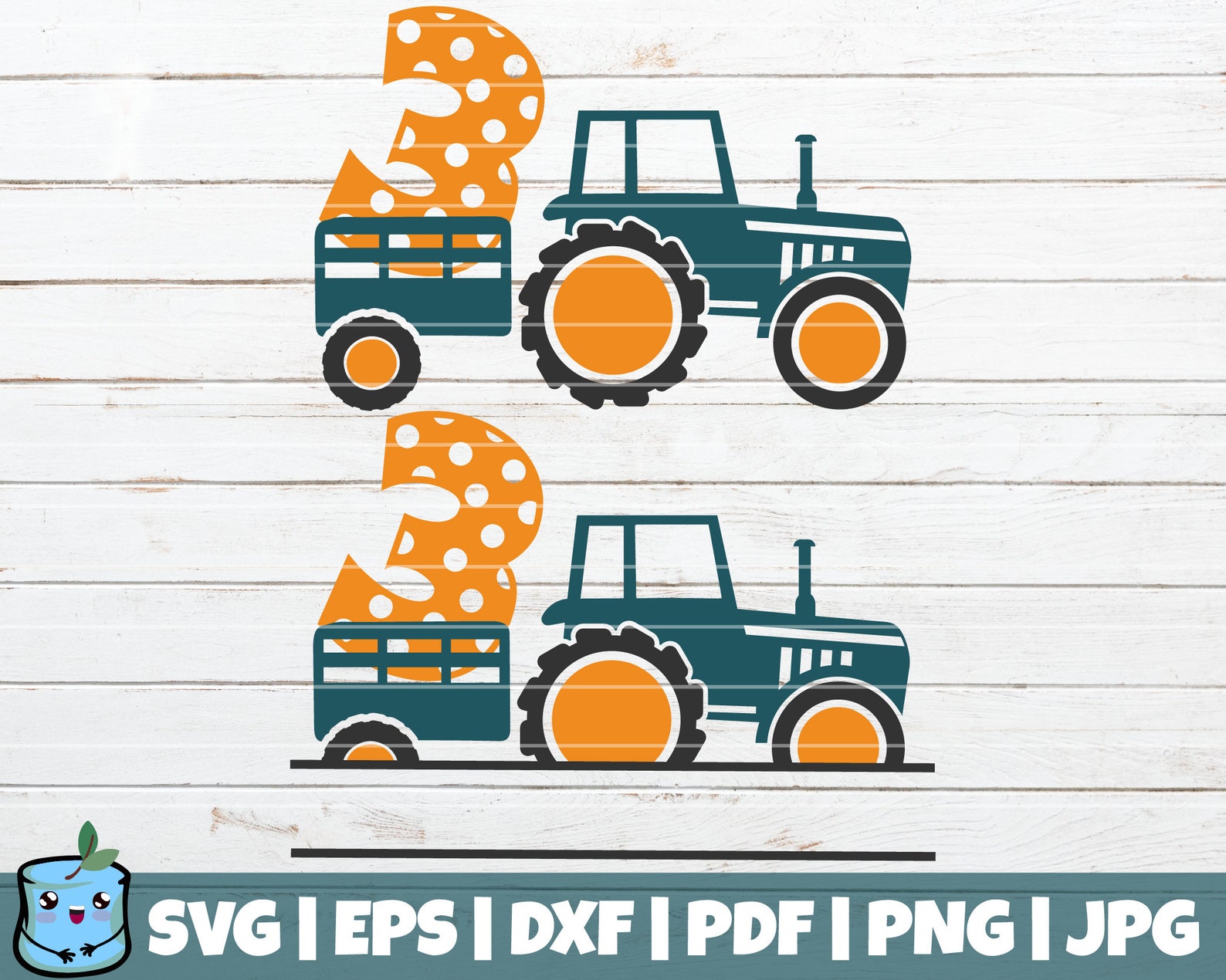 Tractor Birthday Numbers SVG Bundle Split Monogram SVG - Etsy