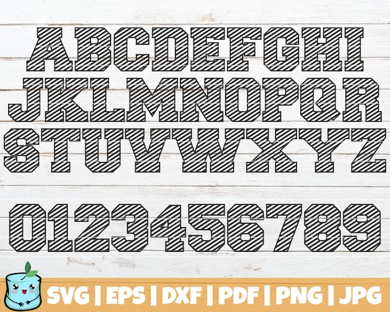 Stripe Alphabet and Numbers SVG Cut File Commercial Use - Etsy