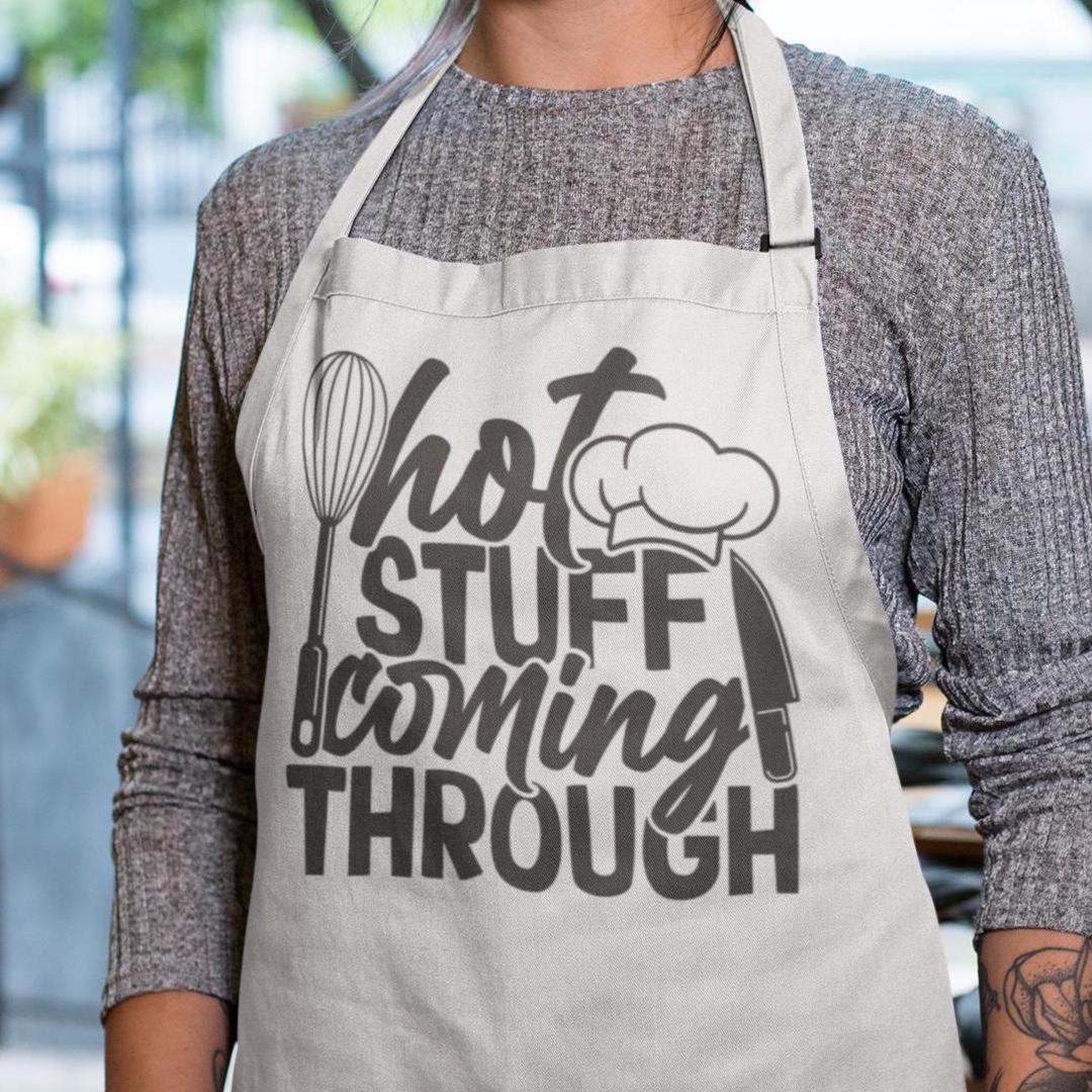 Hot Stuff Coming Through SVG Cut File, Funny Kitchen Cooking Apron SVG ...
