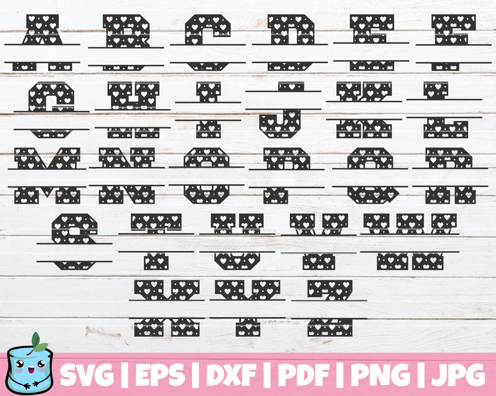 Love Monogram Letters SVG Cut File SVG Bundle Commercial - Etsy