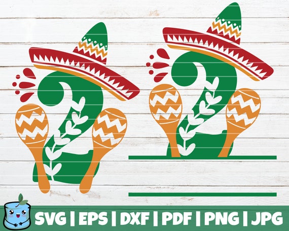 Fiesta Birthday Number Two SVG Cut File Split Monogram SVG - Etsy
