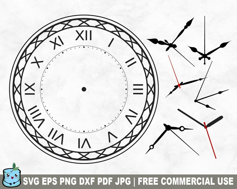 Clock Face With Hands 2 SVG Cut File Old School Clock SVG Cut File ...