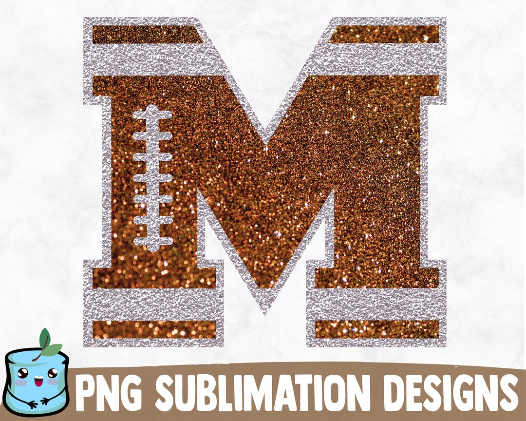 Glitter Football Sublimation Alphabet | 26 Football Letters ...