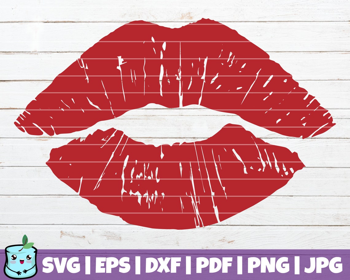 Lips SVG Cut File Commercial Use Instant Download Kiss | Etsy
