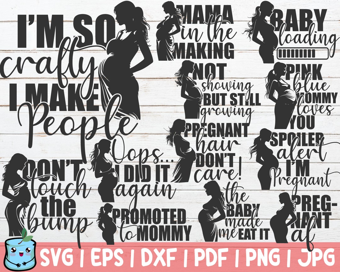 Pregnancy SVG Bundle Pregnant SVG Cut File Instant Download Commercial ...