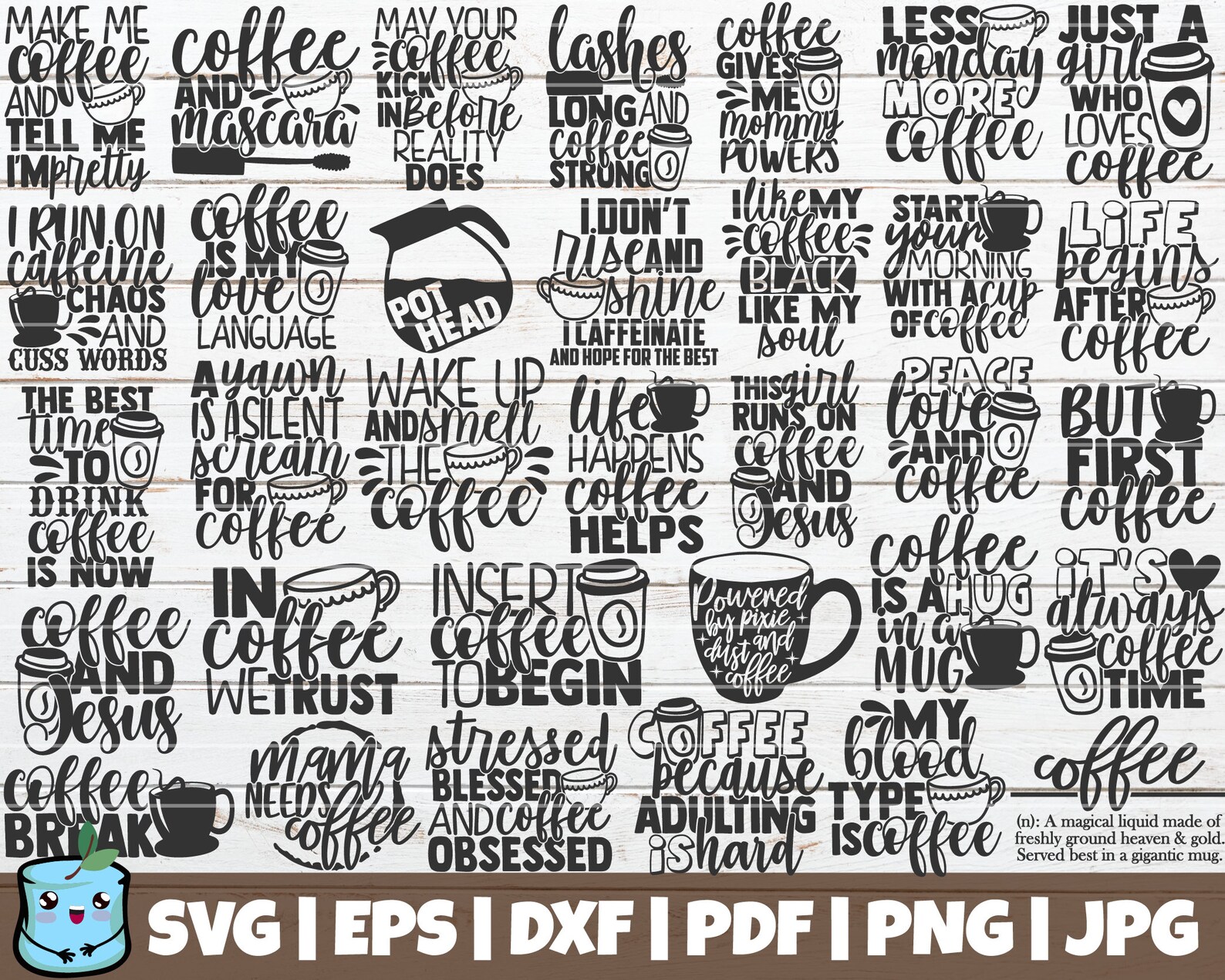 Coffee SVG Bundle Love Coffee SVG Cut Files Commercial Use | Etsy Canada