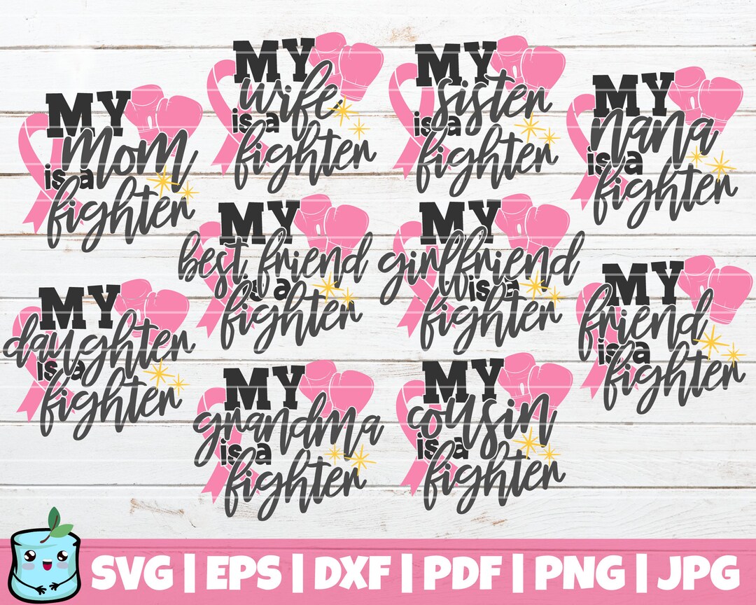 Cancer Fighter SVG Bundle SVG Cut File Commercial Use Instant Download ...