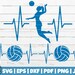 Volleyball Heartbeat SVG Cut File Commercial Use Instant Download SVG ...