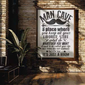 Man Cave Rules SVG Cut File Man Cave Wall Print Instant Download ...