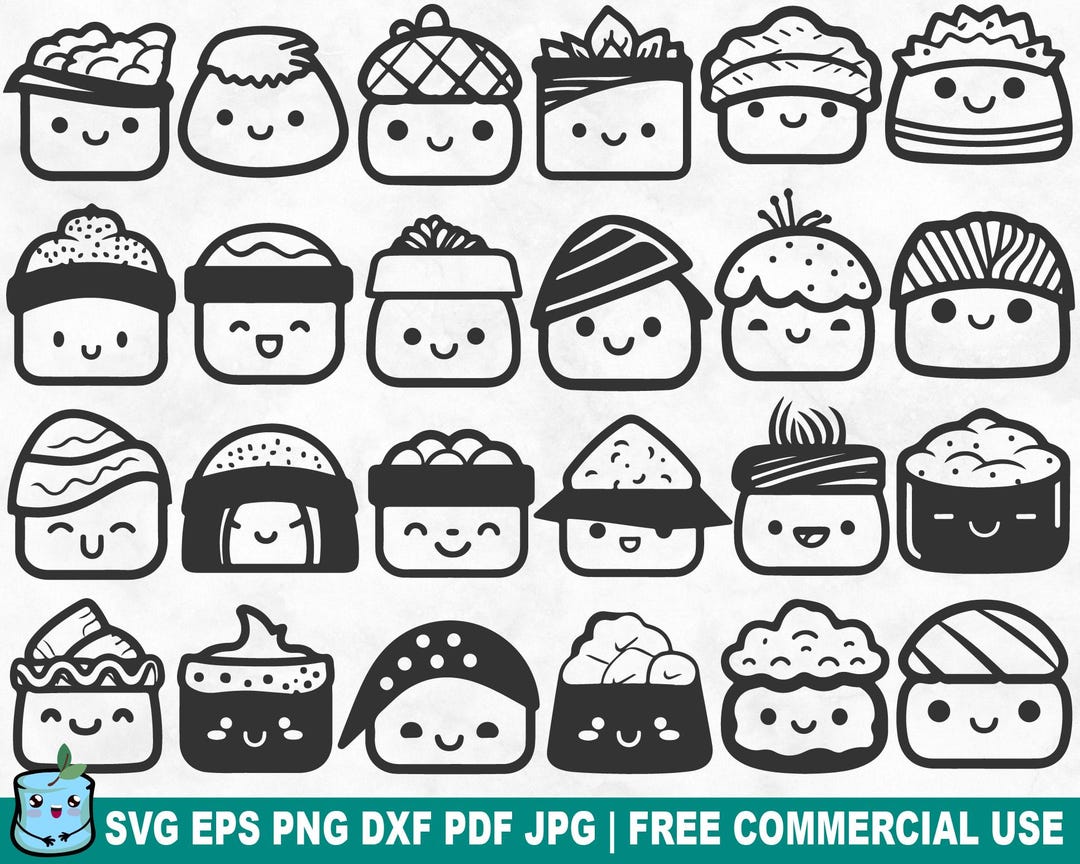 Kawaii Sushi SVG Bundle | Sushi Lover SVG Cut File | Asian Cuisine ...