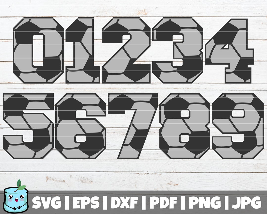 Soccer Numbers SVG Cut Files Commercial Use Instant Download Soccer ...