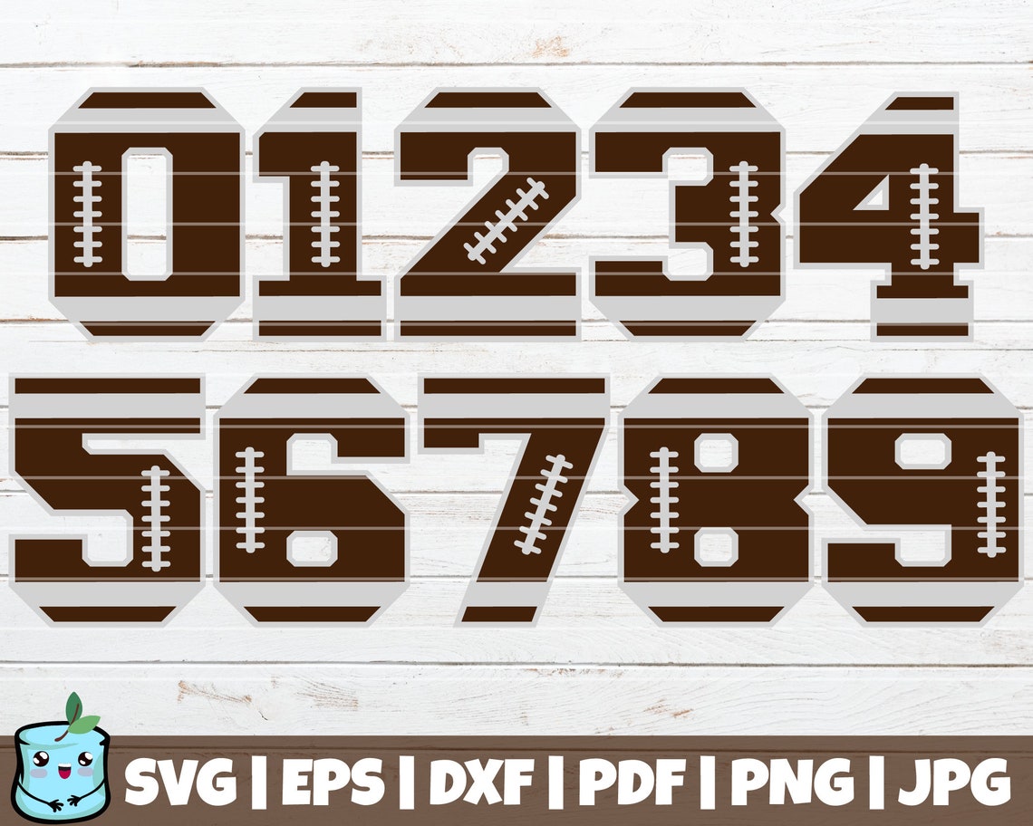 Football Numbers SVG Cut Files Commercial Use Instant - Etsy