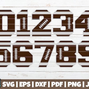Football Numbers SVG Cut Files Commercial Use Instant - Etsy