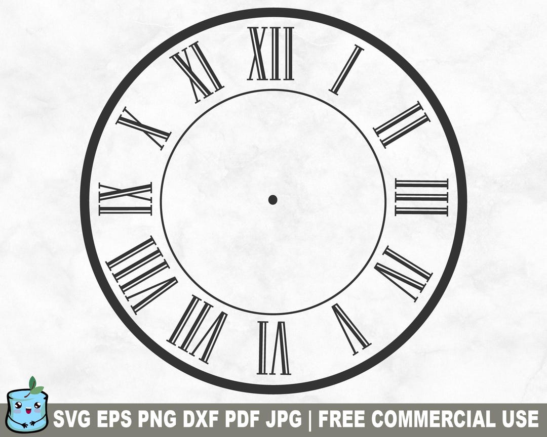 Clock Face SVG Cut File, Clock Face Template Stencil SVG for Cricut ...
