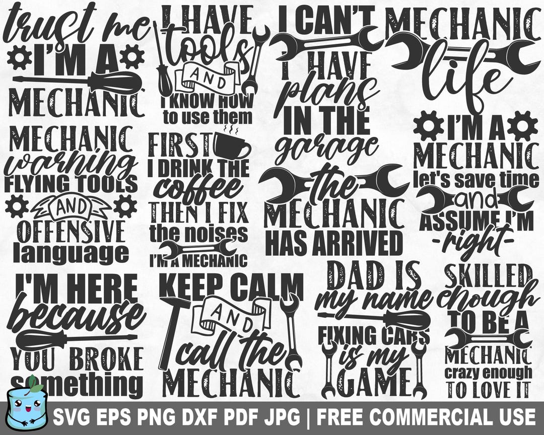 Mechanic SVG Bundle | SVG Cut File | Handyman SVG | Instant Download ...