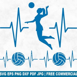 Volleyball Heartbeat SVG Cut File | Commercial Use | Instant Download ...