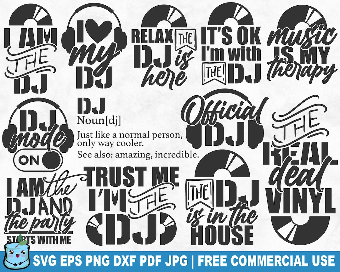 Dj SVG Bundle, Funny Dj Music Vinyl Clubbing SVG Cut File for Cricut ...