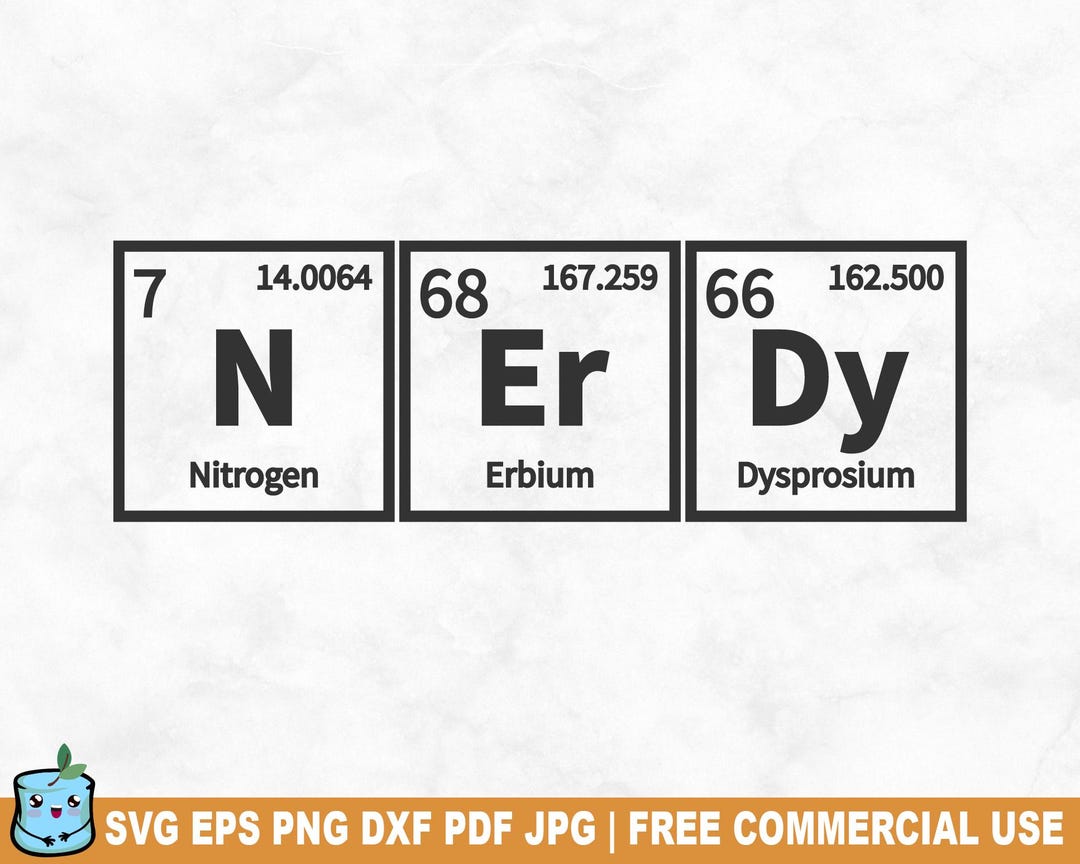 Nerdy Periodic Table SVG Cut File, Funny Chemistry SVG for Cricut ...