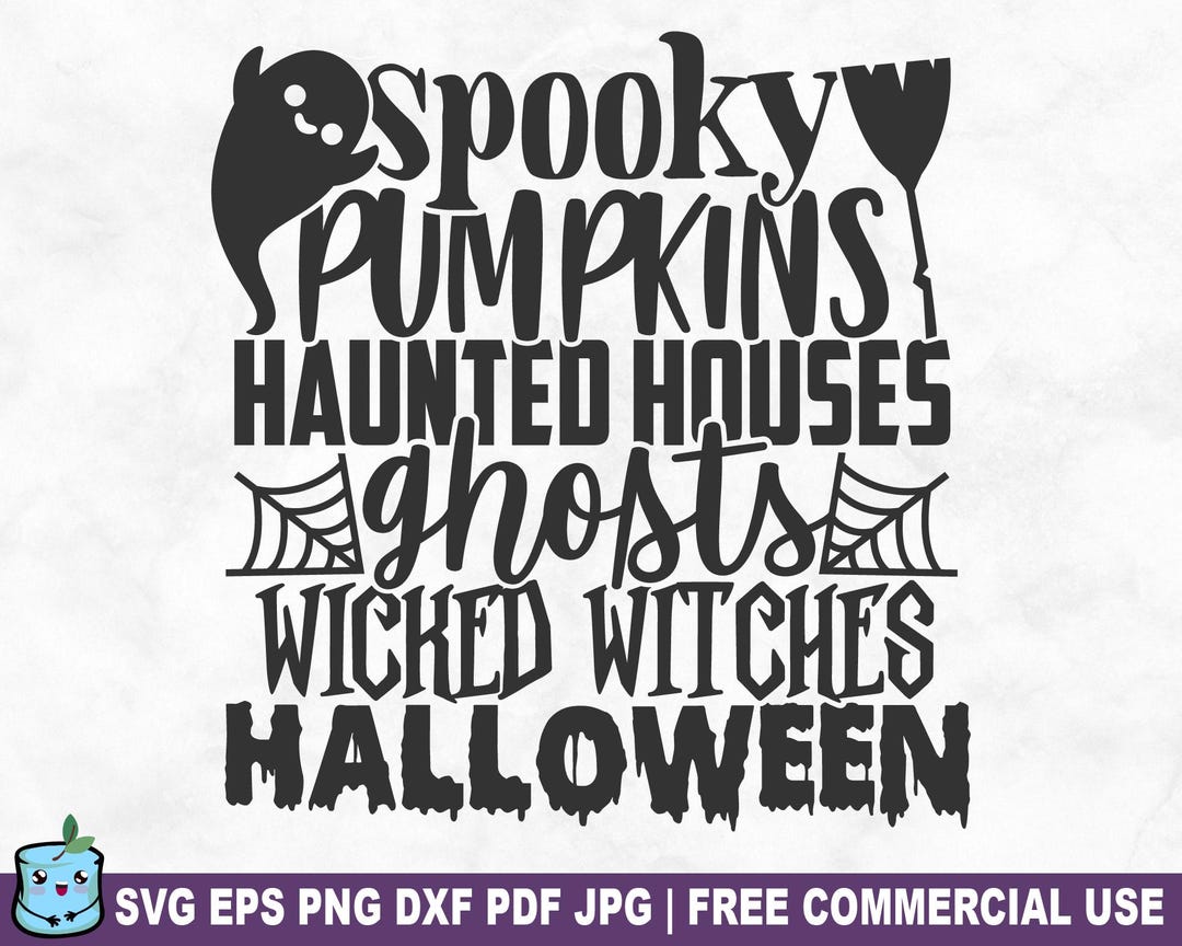 Spooky Pumpkins Haunted Houses Ghosts Wicked Witches SVG Cut File ...