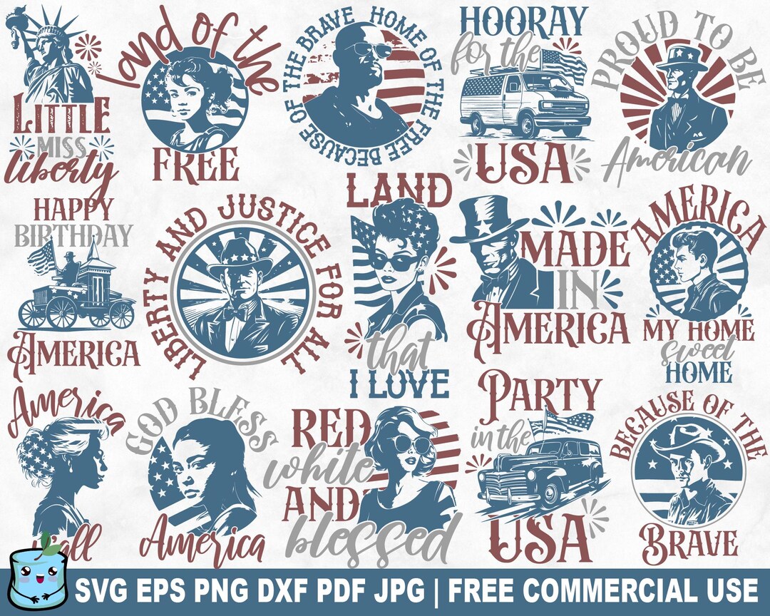 Retro 4th of July SVG Bundle | America SVG Cut Files | Commercial Use ...