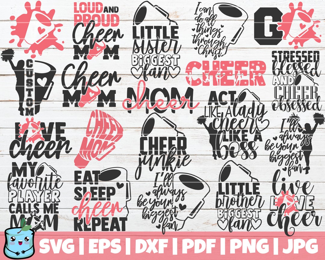Cheerleader SVG Bundle Cheer Girl SVG Cut Files Commercial Instant ...