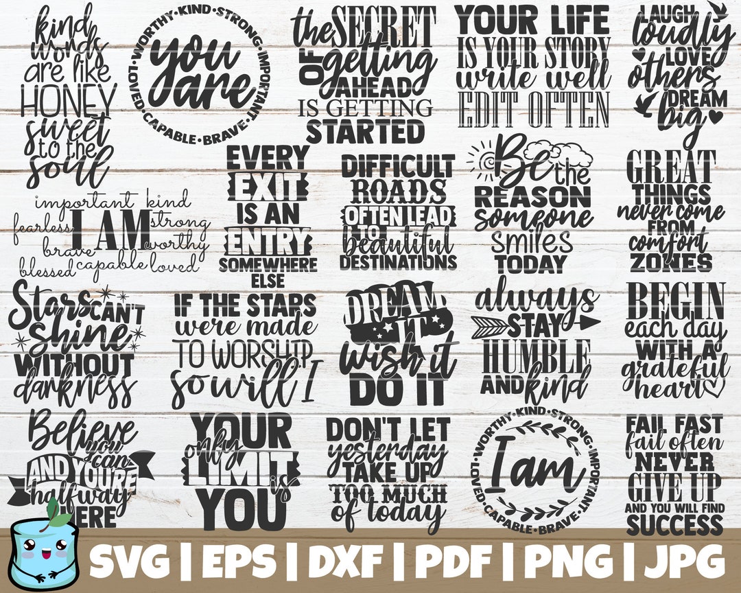 Inspirational SVG Bundle Motivational SVG Cut Files Commercial Use ...