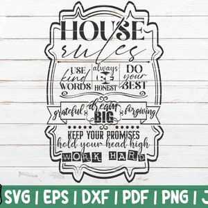 House Rules SVG Bundle | Family Rules SVG Cut Files | Commercial Use ...