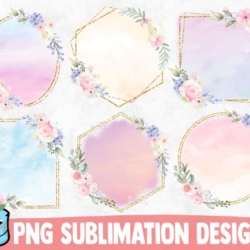 Watercolor Sublimation Frames Watercolor Flowers - Etsy