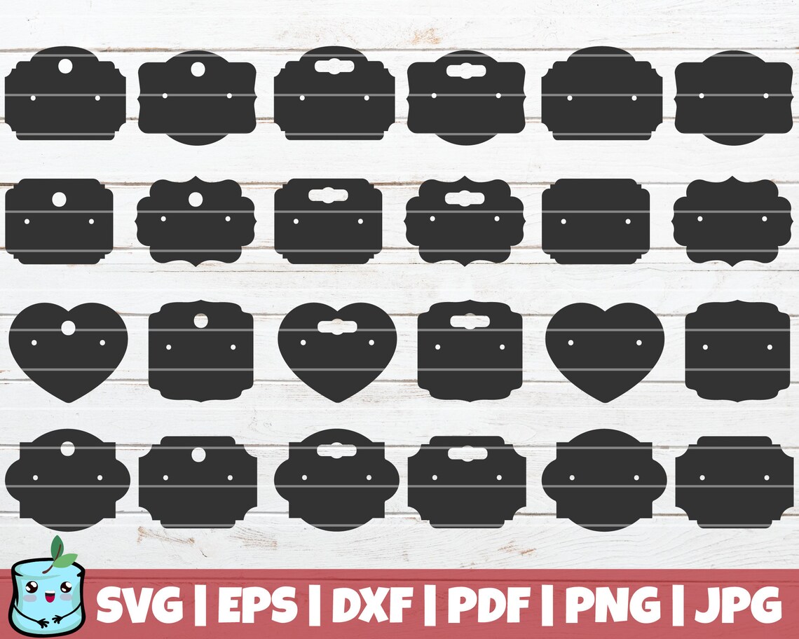 Earring Display Cards SVG Bundle SVG Cut Files Commercial - Etsy