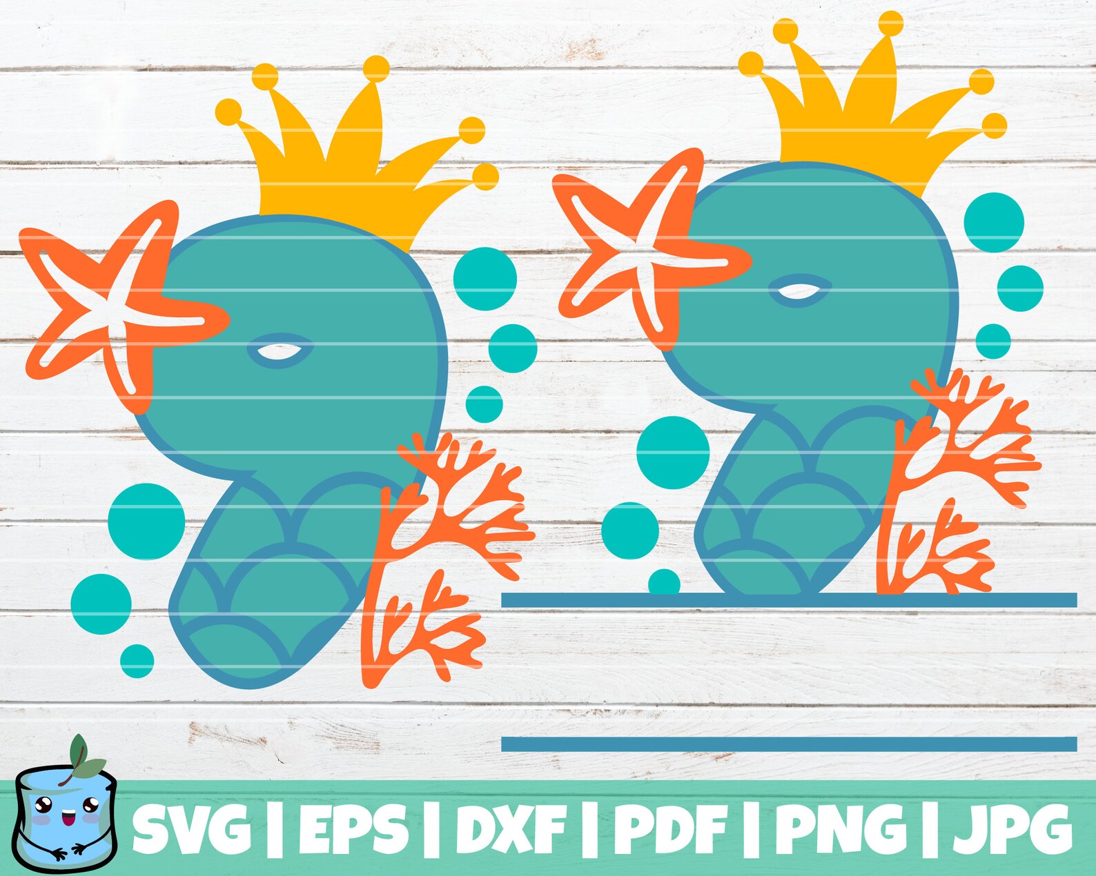 Mermaid Birthday Numbers SVG Bundle Split Monogram SVG | Etsy