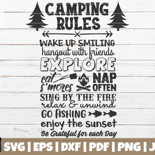 Camping Rules Svg - Etsy