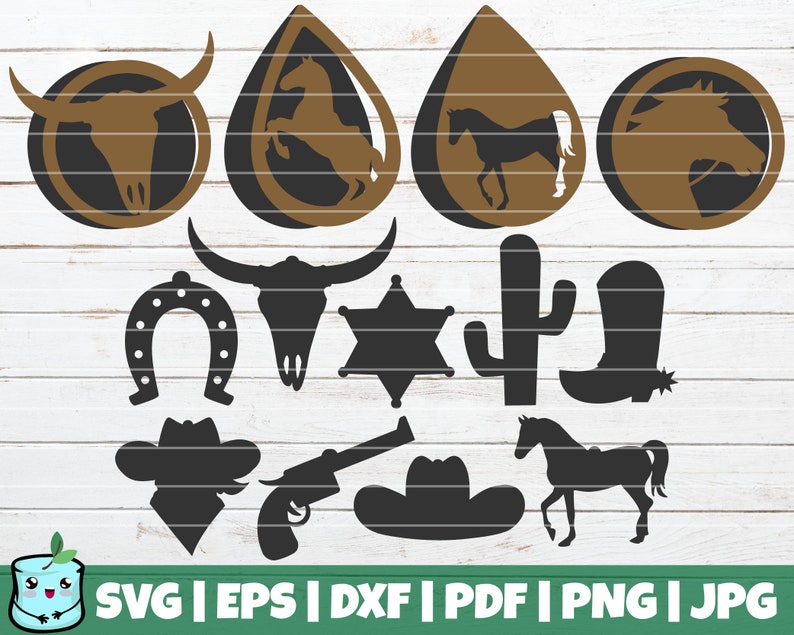 Vaquero / Vaquera SVG Cortar File Pendientes / uso comercial / | Etsy