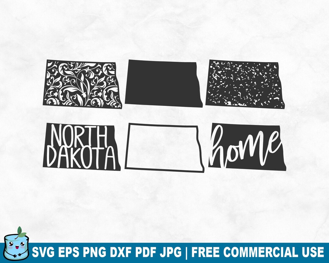 North Dakota State SVG Cut File, North Dakota Outline Distressed Home ...