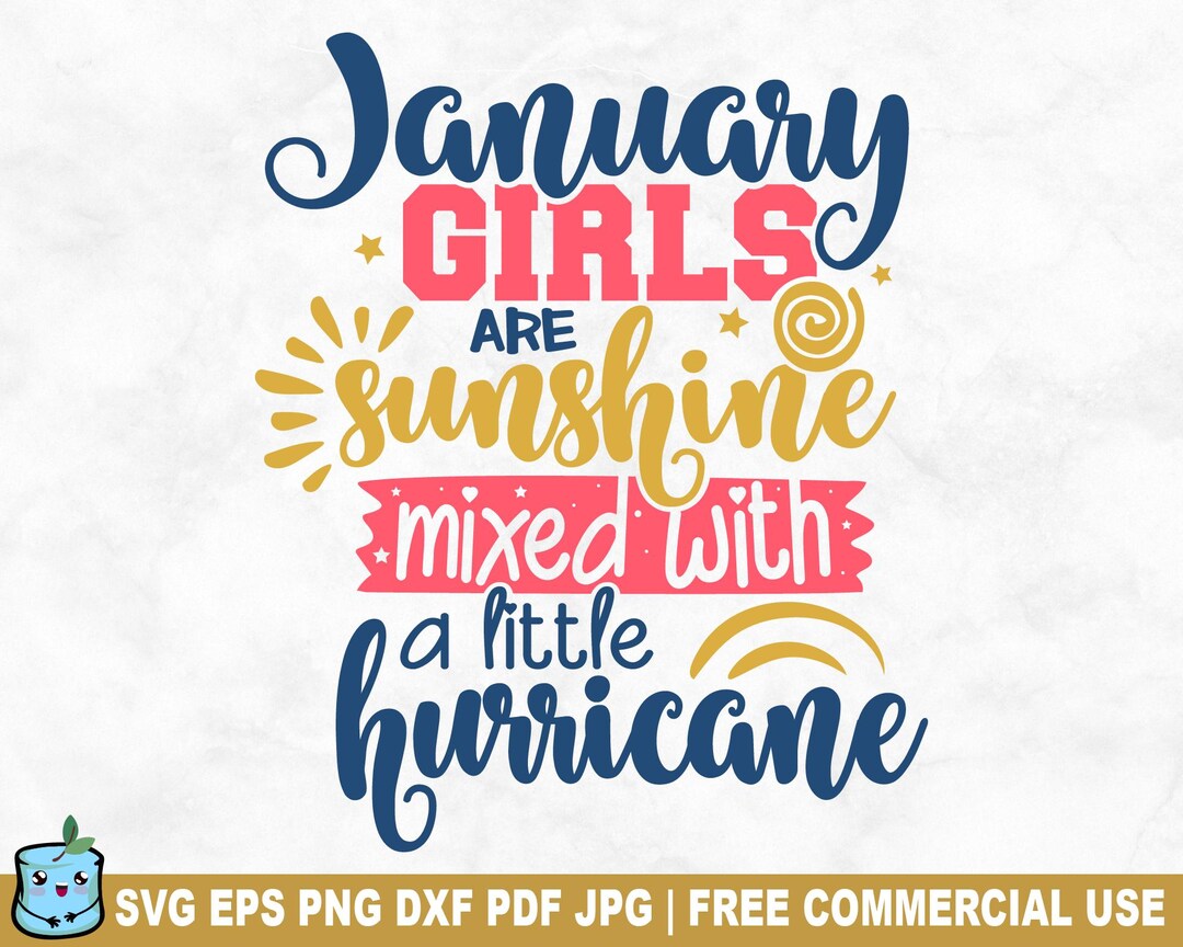January Girls SVG Cut File, January Birthday Princess Celebration SVG ...