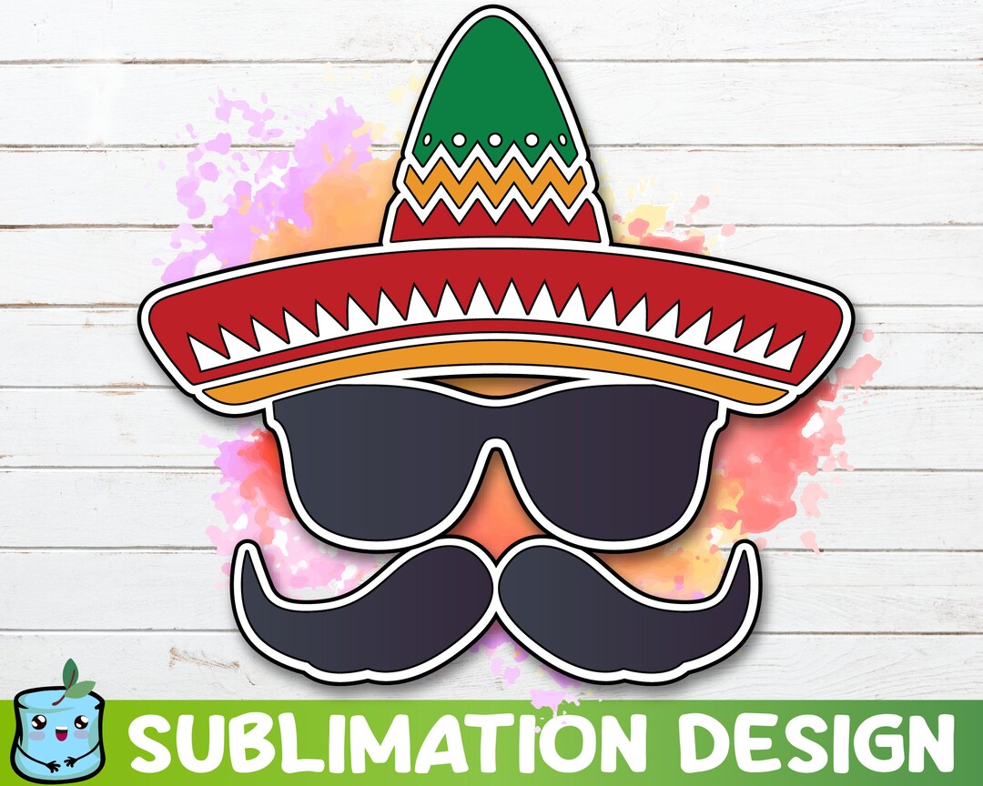Sombrero Sublimation Design Sublimation Transfer Clip Art Commercial ...