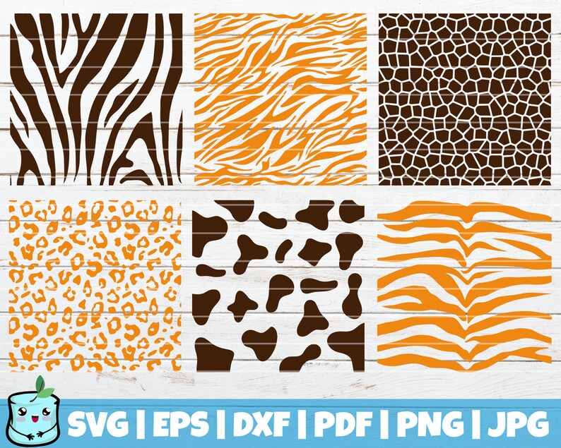 6 Animal Patterns SVG Cut Files Animal Print Background - Etsy