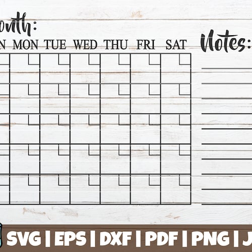 Calendar SVG File - Etsy