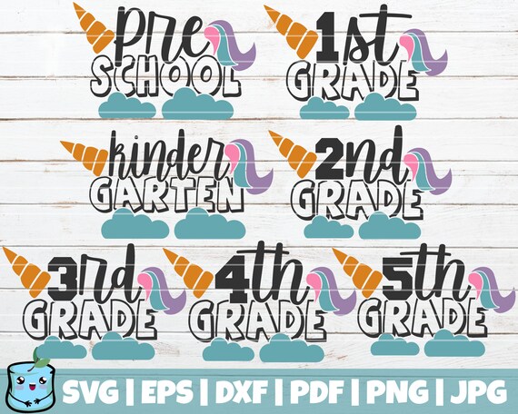 School Unicorn SVG Bundle Back to School SVG Cut Files | Etsy