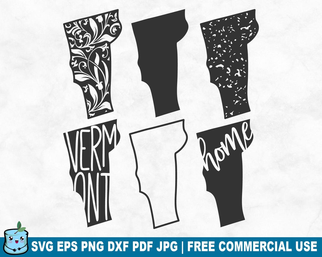 Vermont State SVG Cut File, Vermont Outline Distressed Home SVG for ...