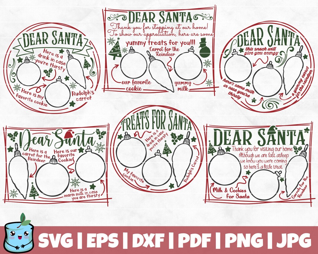 Santa Claus Tray SVG Bundle Christmas Tray Cut File Instant Download ...