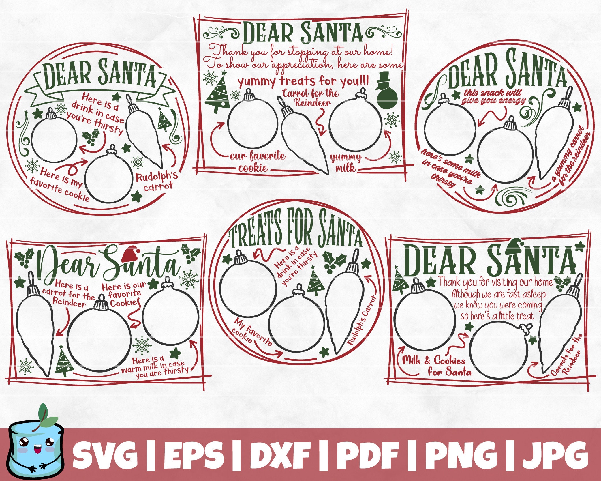 Santa Claus Tray SVG Bundle Christmas Tray Cut File - Etsy