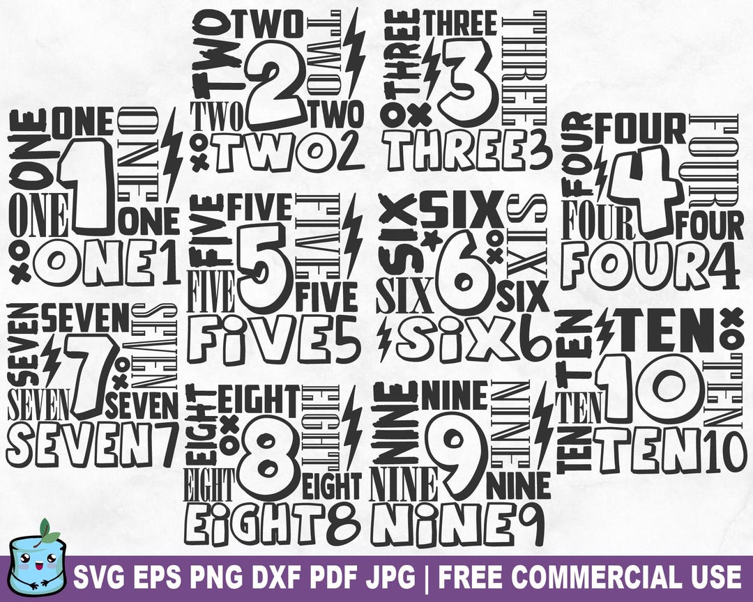Numbers SVG Bundle | SVG Cut Files | Commercial Use | Instant Download ...