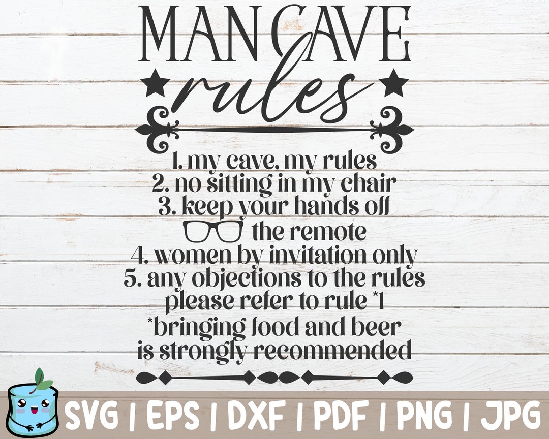 Man Cave Rules SVG Cut File Father SVG Instant Download - Etsy Australia