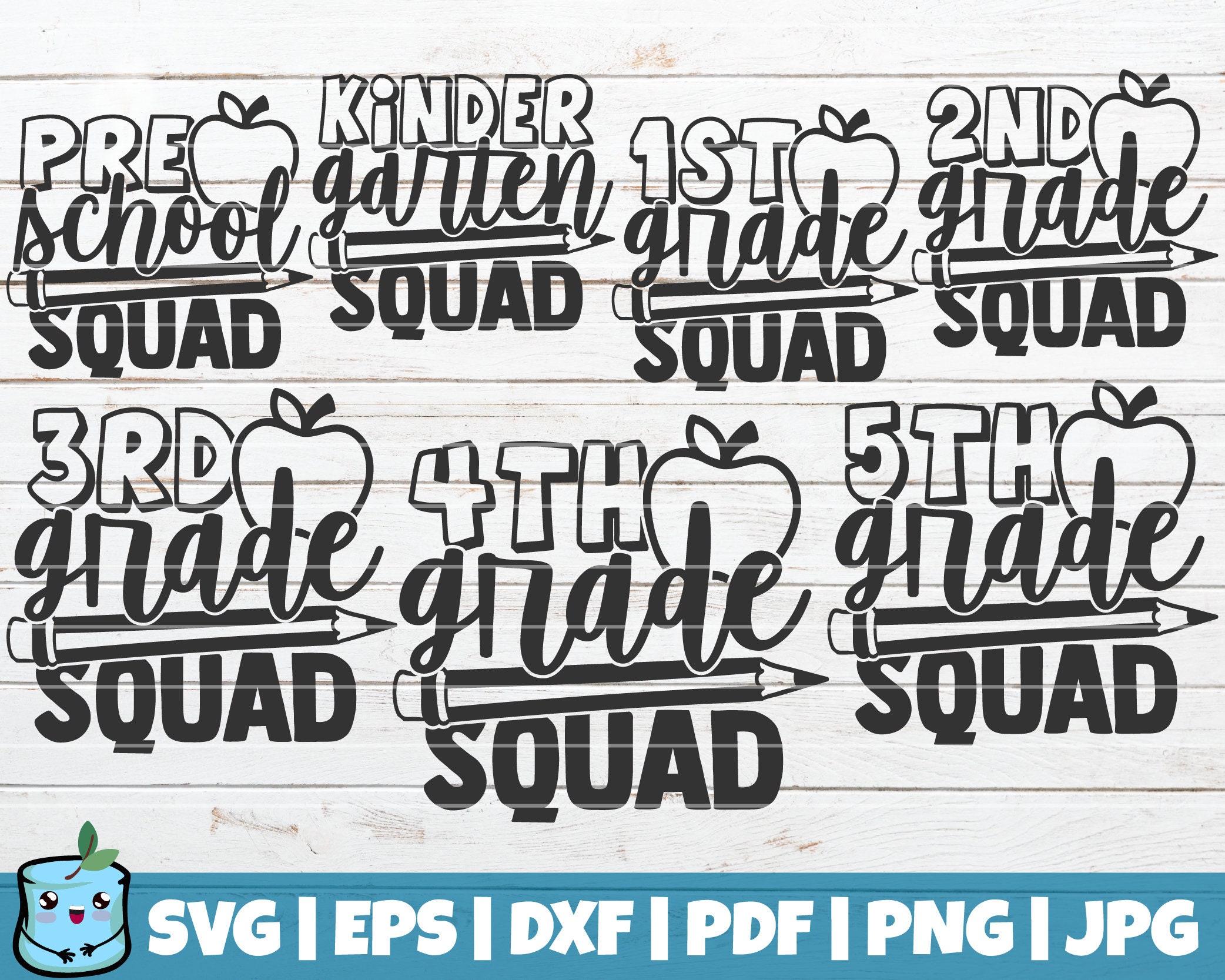 School Squad SVG Bundle Back To School SVG Cut Files | Etsy