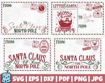 North Pole Svg Bundle North Pole Mail Express Post Svg Santa - Etsy