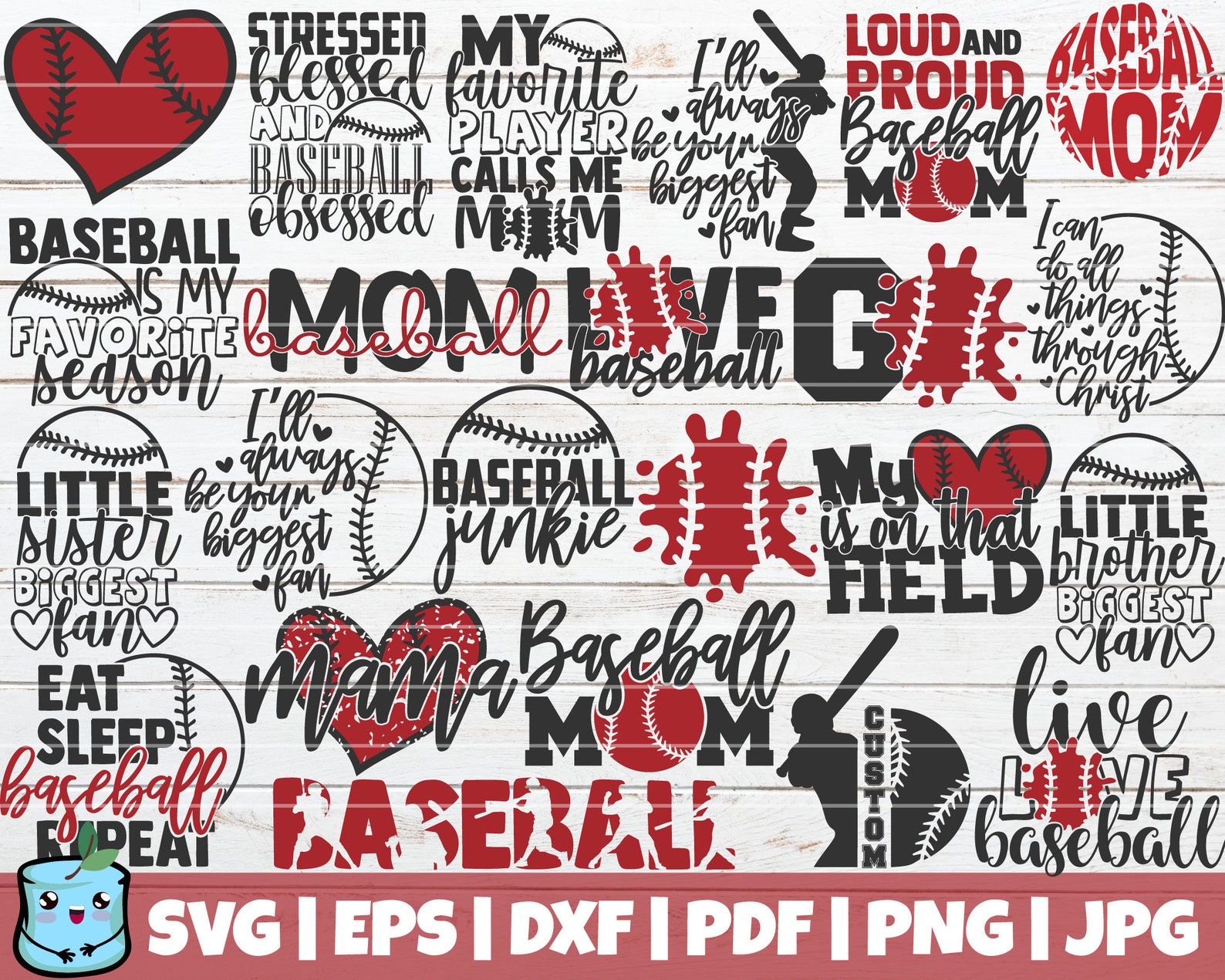 Baseball Svg Bundle Love Baseball Svg Cut Files Commercial Etsy